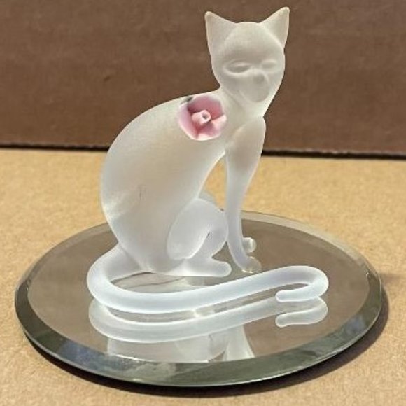 Glass Baron | Art | Frosted Kitty Cat Sculpture Figurine Glass Baron ...